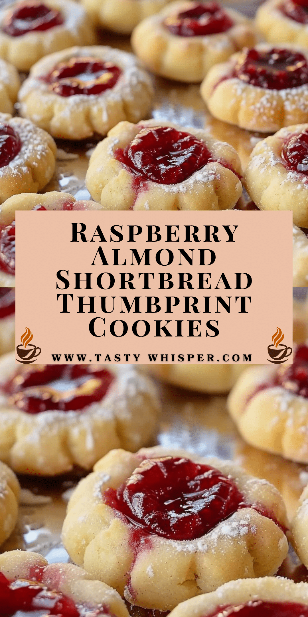 Raspberry Almond Shortbread Thumbprint Cookies | Tasty Whisper