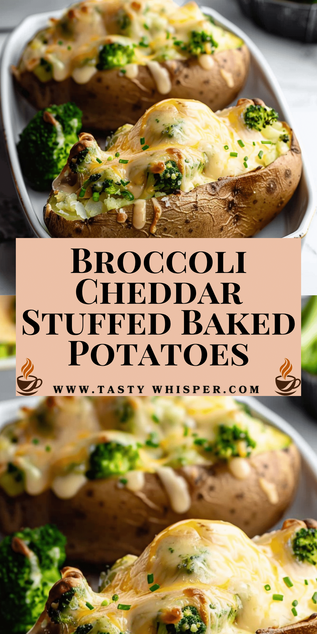 Broccoli Cheddar Stuffed Baked Potatoes | Tasty Whisper